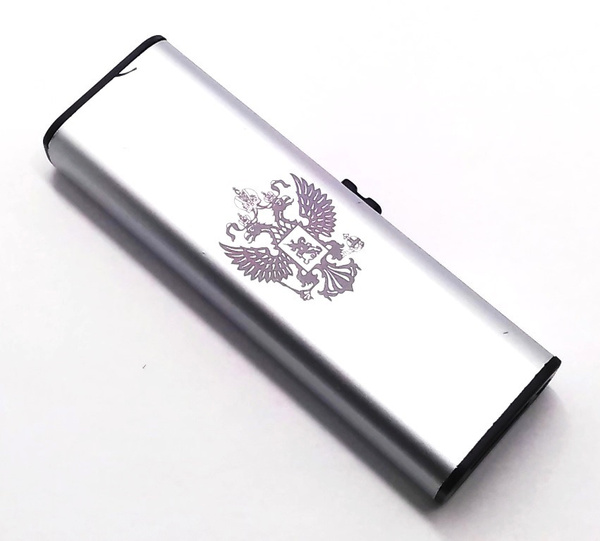 Зажигалка электронная USB Герб 2,5х1х8см для сигарет, рыбалки, подарок ...