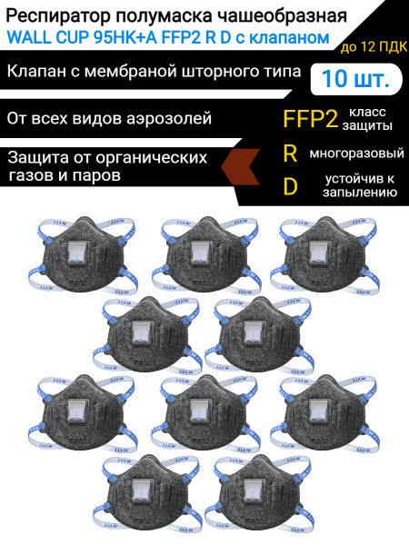 Wall Респиратор универсальный, FFP2, 10 шт. - купить с доставкой по выгодным ценам в интернет ...