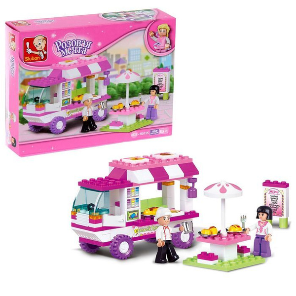 Конструктор Sluban Розовая мечта, "Мобильный ресторан", 102 детали ...