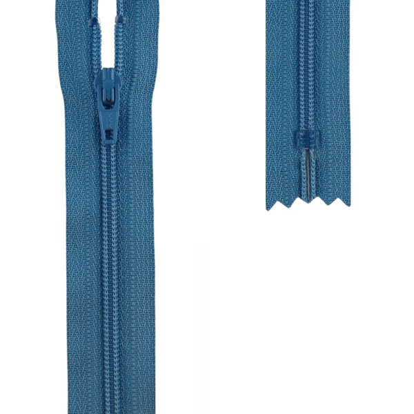 Застежка-молния витая тип 3 (4,15мм), неразъемная, длина 20см, YKK, 0561179/20 (837 голубой ...