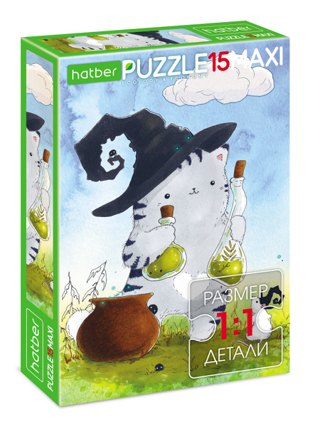 Пазл Hatber ECO 15 ЭЛЕМЕНТОВ А4ф 220х330мм MAXI -Приключения кота Пирожка- - купить с доставкой ...