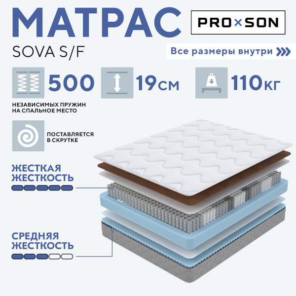 Матрас PROSON Sova S/F / Сова S/F, Независимые пружины, 140 - купить по выгодной цене в интернет ...