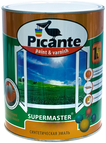 Эмаль SUPERMASTER, краска по дереву, по металу, глянцевое покрытие ...