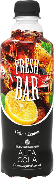 Напиток FRESH BAR Alfa cola сильногазированный, 0.48 л - 6 шт. - купить ...