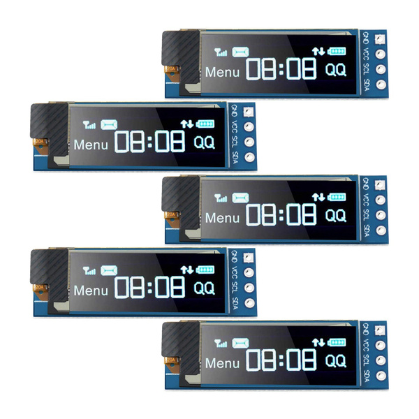 5 шт. Модуль дисплея I2C 0,91-дюймовый модуль OLED (синий) - купить с ...