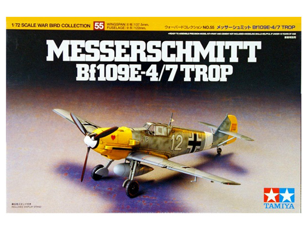 60755 Tamiya Немецкий истребитель Messerschmitt Bf 109E-4/7 Trop (1:72) - купить с доставкой по ...