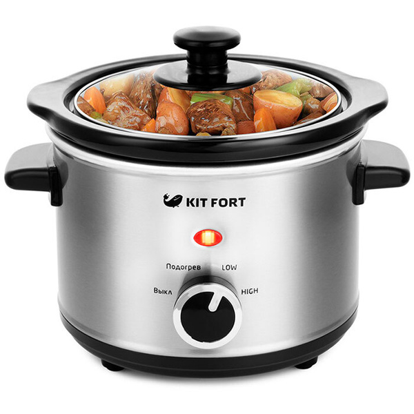 Медленноварка Kitfort KT-206, серебристый купить на OZON по низкой цене (863014119)