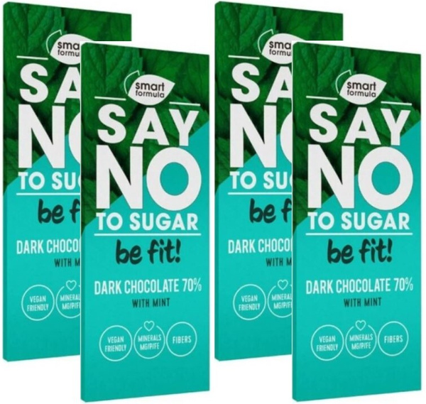 Горький шоколад Smart Formula Dark with mint, 4 шт. по 90г - купить с ...