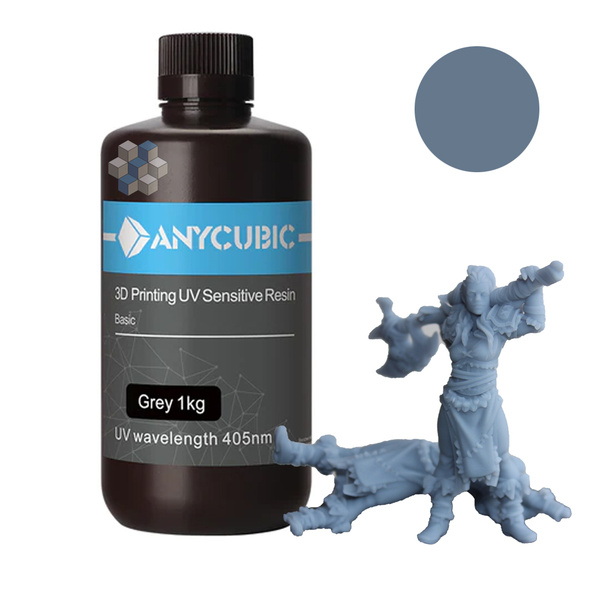 Фотополимерная смола Anycubic Basic Colored UV Resin для 3D принтера 405нм Серая (Gray) 1 литр ...