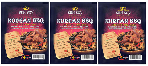 Соус Sen Soy Premium Korean BBQ корейское барбекю, 120 г х 3 шт - купить с доставкой по выгодным ...