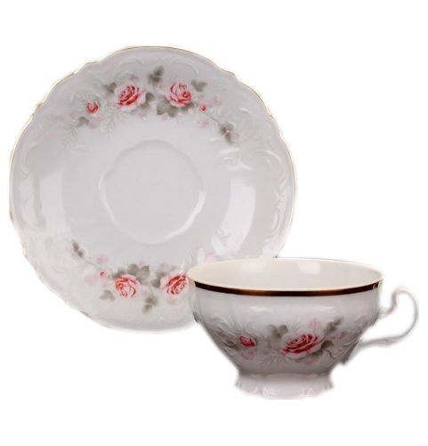Чайная пара Thun "Серая роза /золото", на 6 перс. - купить по выгодной цене в интернет-магазине ...