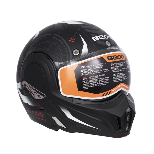 Мотошлем Beon Flip-back b-707 Stratos black/white S - купить с ...