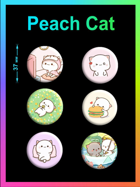 Значки с котиками / Peach Cat - купить с доставкой по выгодным ценам в ...
