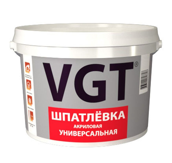 Универсальная акриловая шпатлёвка VGT Шпатлевка ВГТ акрил 7,5кг купить ...
