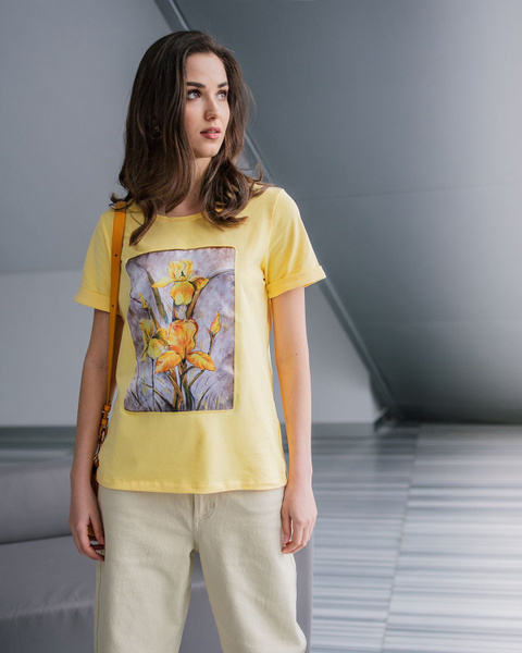 Футболка SAHAR art lab, размер 46, цвет желтый, 95% хлопок, 5% лайкра - купить по выгодной цене ...
