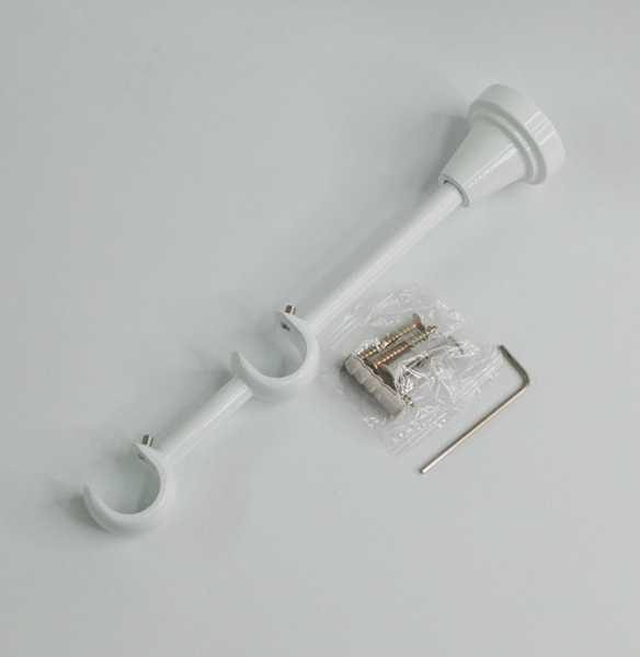 Кронштейн для карниза Открытый 2 ряда, 19/19 мм, 20 см, белый глянец ...