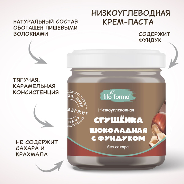 ПП Сгущенка БЕЗ САХАРА Шоколадная с фундуком Fito Forma, 280 г - купить с доставкой по выгодным ...
