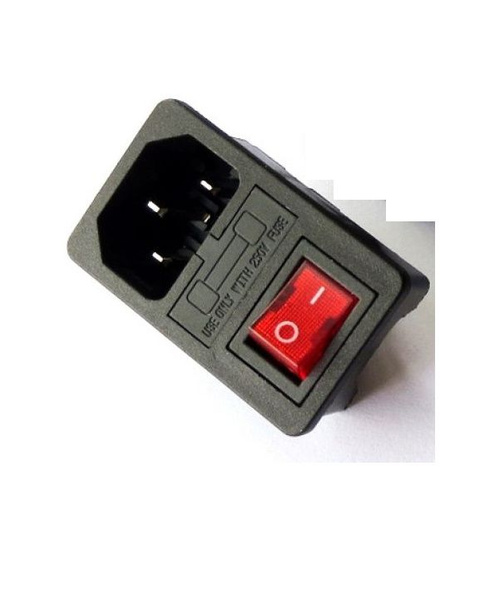 Гнездо питания с выключателем и предохранителем АС-003 IEC 320 C14 IPZ ...