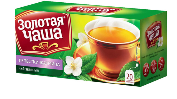Золотая Чаша Зелёный чай жасмин,20 пакетиков - купить с доставкой по ...