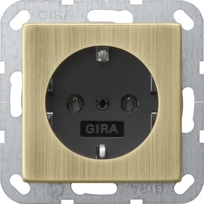 Розетка Gira Classix 16A /250B с заземлением 55x55 бронза/черный ...