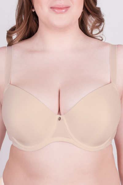 Бюстгальтер Женский Milavitsa на косточках, размер 85E светло-бежевый Полиэстер, Полиамид ...
