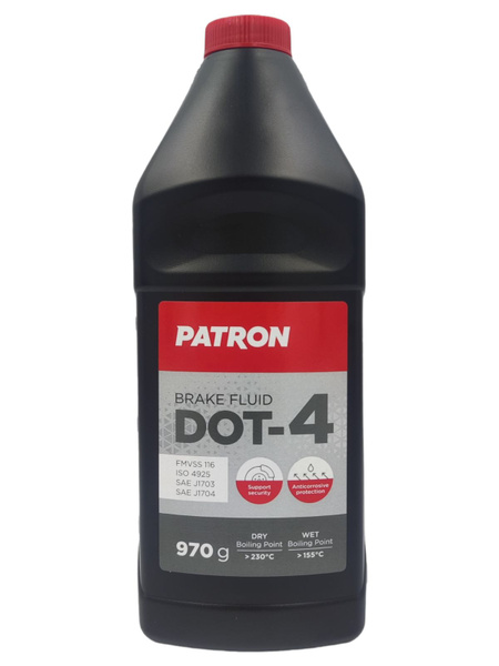 Жидкость тормозная PATRON DOT4 DOT 4 - купить по доступной цене в интернет-магазине OZON (862309373)