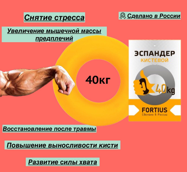 Эспандер Кистевой Fortius, max нагрузка 40 кг - купить по выгодной цене ...
