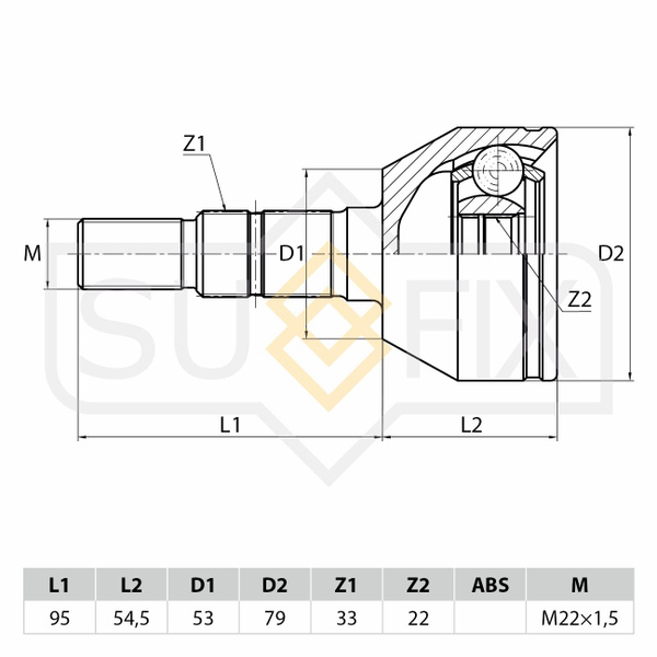 Шрус наружный перед прав лев SUFIX ST-1096 - SUFIX арт. ST-1096 - купить по выгодной цене в ...