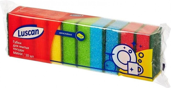 Губка Luscan, 10 уп, Поролон по низкой цене с доставкой в интернет-магазине OZON (878829380)