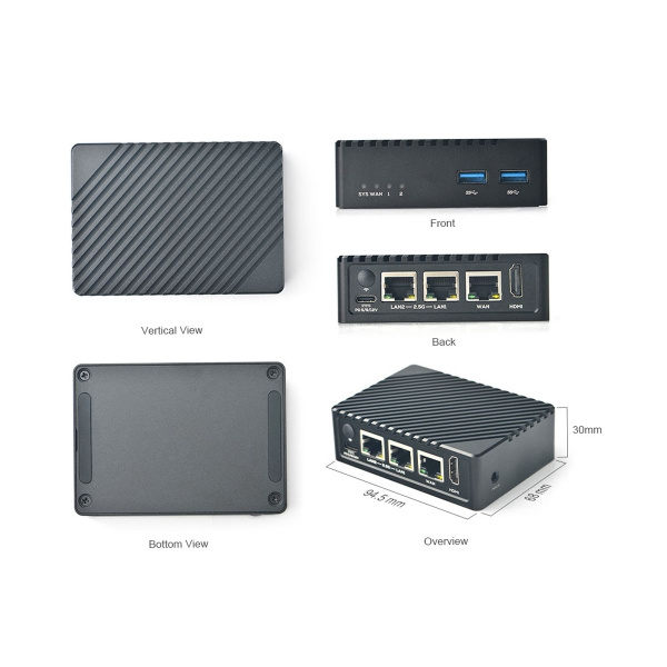 Плата разработки EMMC с двумя портами Gigabit Ethernet 4 ГБ + 16 ГБ ...