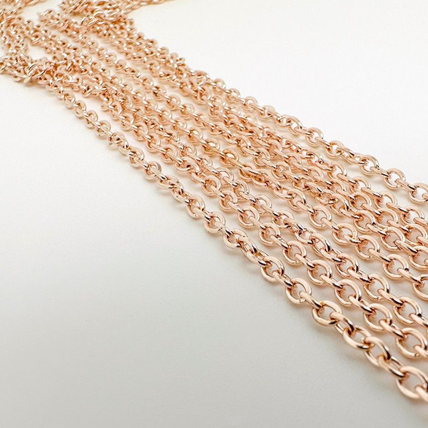 Цепочка металл для рукоделия, намотка 3 метра, цвет золото розовое ...