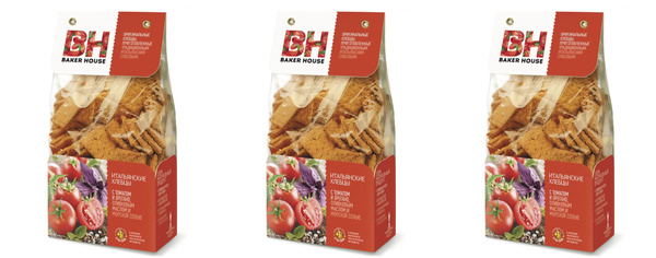 Baker House Хлебцы Итальянские с томатом и орегано,250 г,3 шт - купить ...
