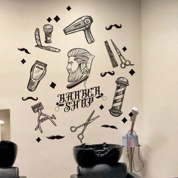 Наклейка на стену декоративная BuyAd "Барбершоп" купить по выгодной ...