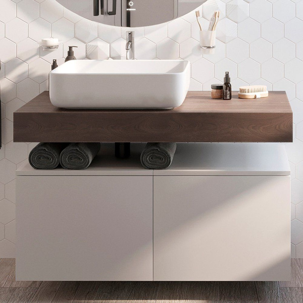 Столешница STWORKI Ольборг 100 дуб карпентер, без, отверстий, 2 тумбы 50 купить на OZON по ...