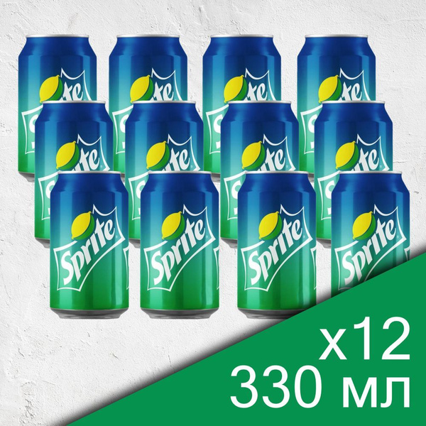 Sprite Lemon-Lime, 0.33 л x 12 шт (Спрайт Лимон-Лайм, газированный ...