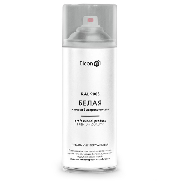 Эмаль Elcon акриловая аэрозоль Быстросохнущая, Глянцевое покрытие, белый матовый - купить в ...