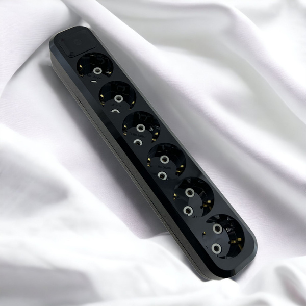 Колодка электрическая Makel (MGP181) с заземлением 16 А 250 В, 6 розеток IP20 черная - купить по ...