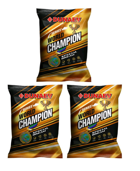 Прикормка натуральная летняя DUNAEV World Champion Bream Special 3 кг (3 шт*1 кг) - купить с ...