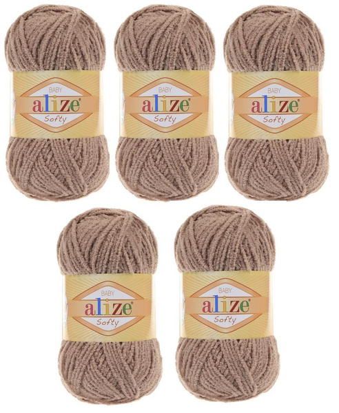 Пряжа Alize Softy/ Софти/ 115 м, 50 гр. / 5 мотков / Состав: 100% Микрополиэстер / цвет: 617 ...