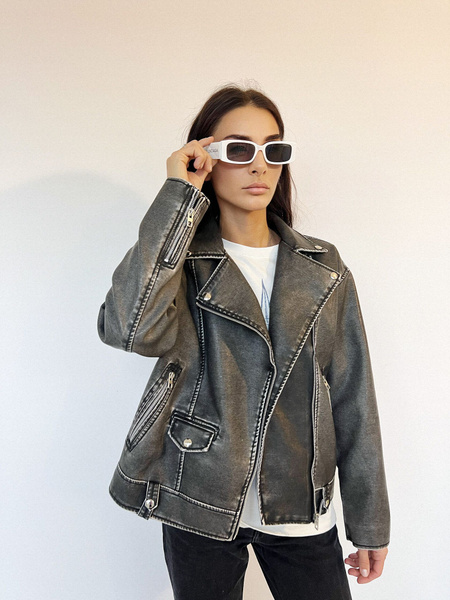 Куртка кожаная Tiya moda - купить с доставкой по выгодным ценам в интернет-магазине OZON (924272295)