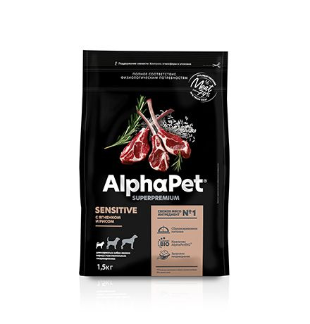 AlphaPet Superpremium Sensitive / Сухой корм АльфаПет для взрослых собак Мелких пород с ...