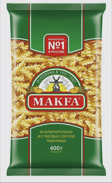 Макароны МАКФА СПИРАЛИ 4 шт - купить с доставкой по выгодным ценам в ...