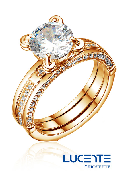 Lucente Кольцо Серебро позолоченное 925 пробы - купить с доставкой по выгодным ценам в интернет ...