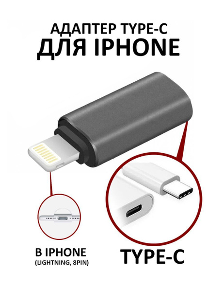 Переходник LIGHTNING на TYPE-C USB для iPhone зарядки, передачи данных ...