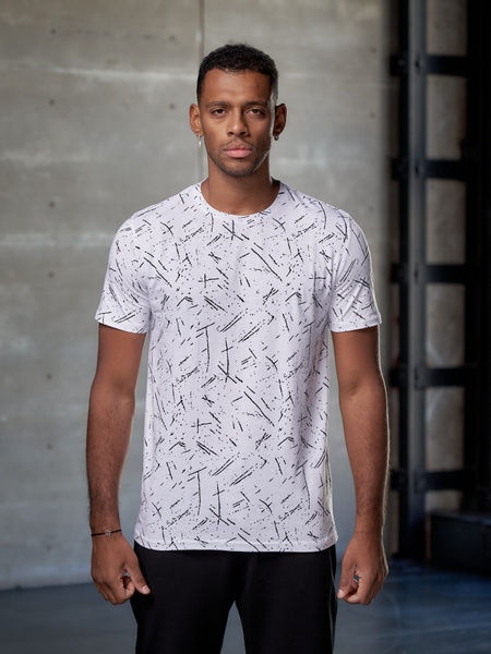 Футболка T-RONE menswear, размер 52, цвет белый, 92% хлопок, 8% лайкра ...