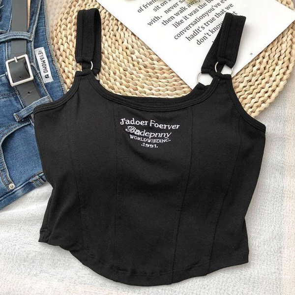 Кроп-топ Женский SYJYW черный, размер 46, 48 Политекс Без рукавов Повседневный Туризм Китай Без ...