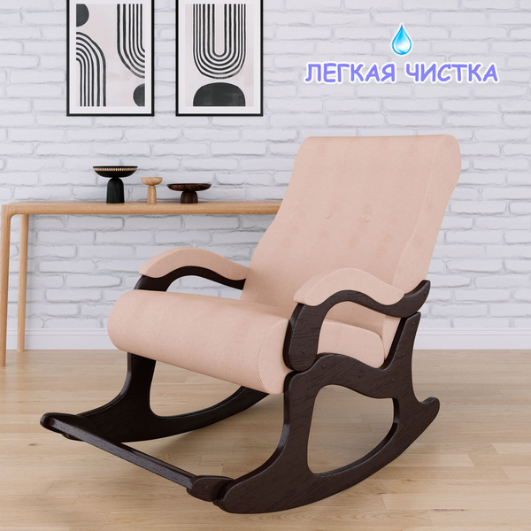Кресло-качалка кресло-качалка-танго_Creme brulee, 55х110х93 см, Велюр ...