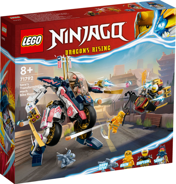 Конструктор LEGo Ninjago 71792 Трансформирующийся робот-байк Сора, 384 ...
