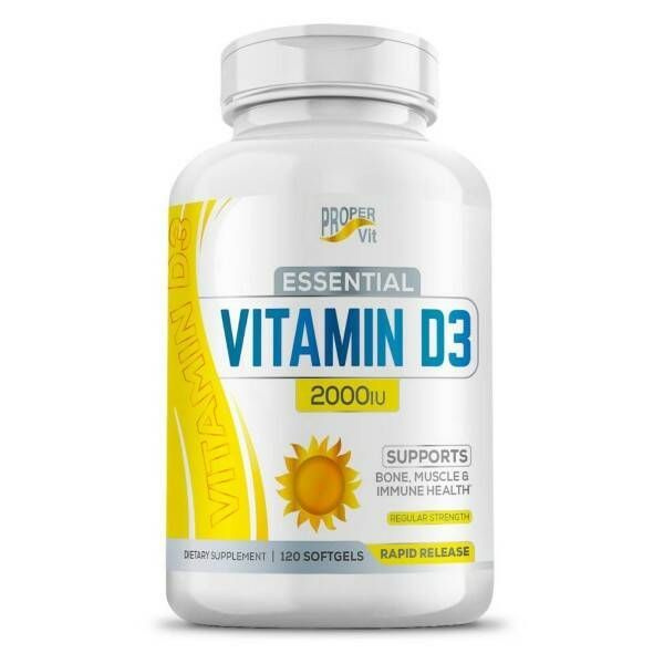 Proper Vit, Essential Vitamin D3 2000 mg, 120 мягких капсул, США ...
