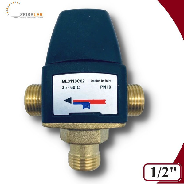 Клапан смесительный термостатический 1/2'' ZEISSLER, (35-60, Kvs-1,2) - купить в интернет ...
